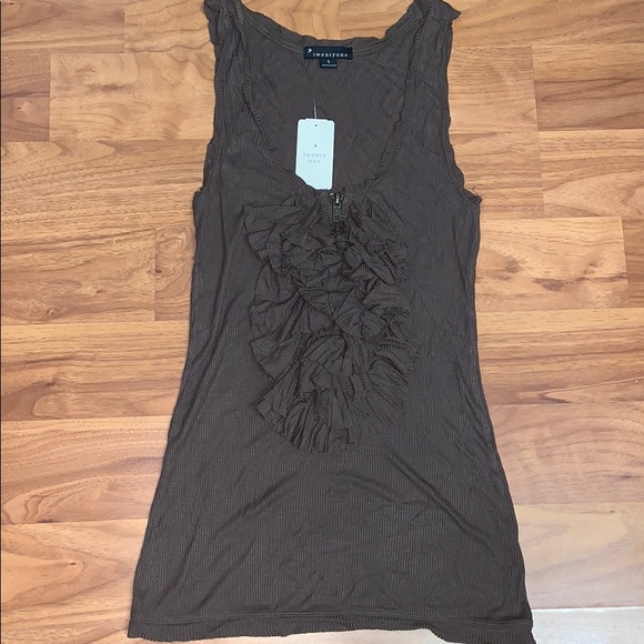 Forever 21 | Tops | Nwt Forever 2 Ribbed Ruffle Front Zip Tank | Poshmark